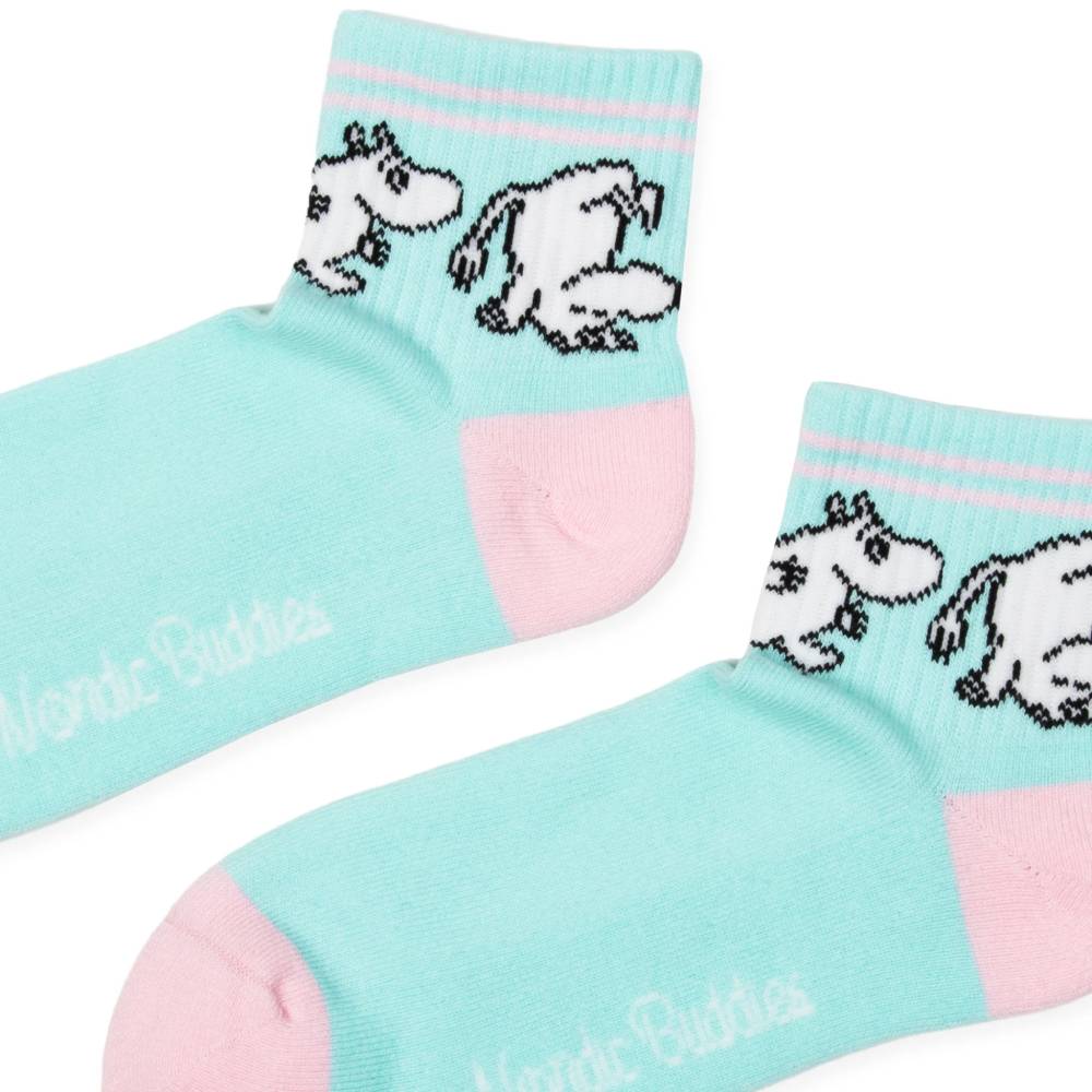 Moomintroll Retro Ankle Socks Turquoise 6-11.5 - Nordicbuddies | Moomin ...