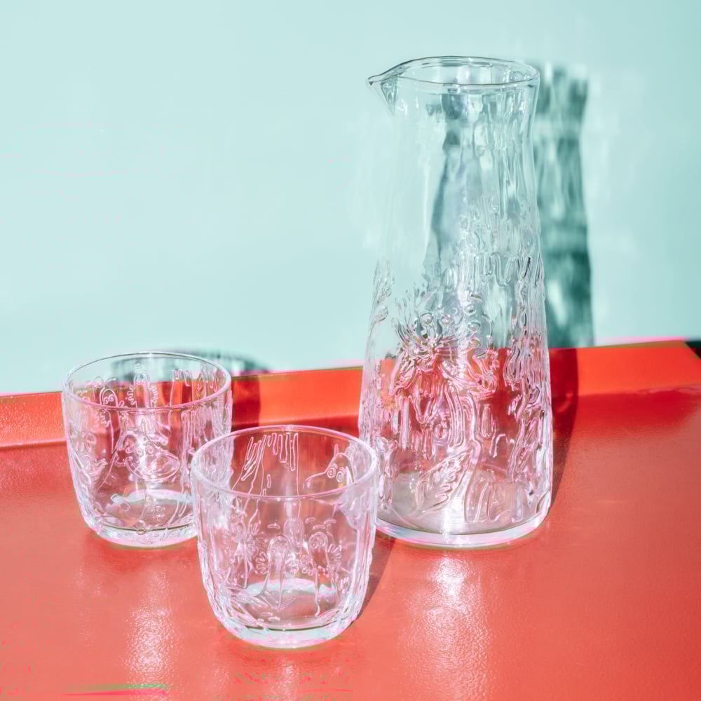 Moomin Clear Glass Pitcher 34 oz - Moomin Arabia | Moomin Shop US - The ...