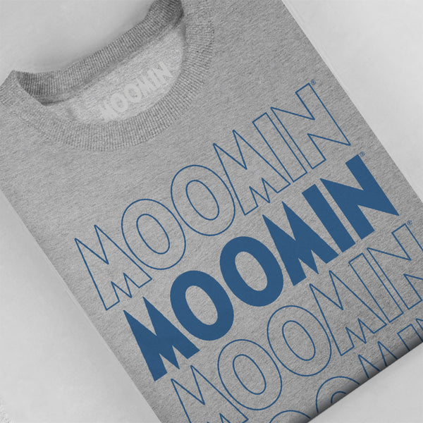Moomin Blue Text Cascade Adult Sweatshirt | Moomin Shop US - The ...