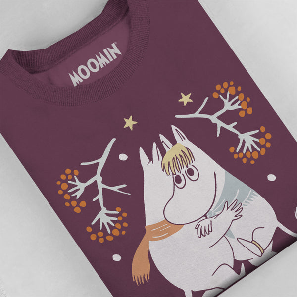 Moomin Winter Moomintroll & Snorkmaiden Dancing Snow Adult Sweatshirt ...