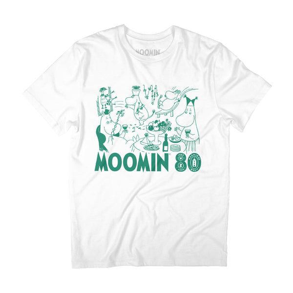 Moomin 80th Anniversary Moomintroll Party Adult T-Shirt | Moomin Shop ...