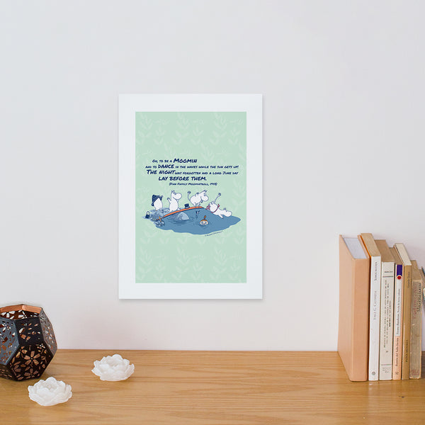 Moomin Dance In The Waves Finn Family Moomintroll Quote Print | Moomin ...