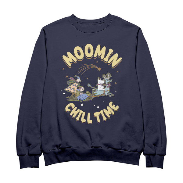 Moomin Sleigh Ride Festive Winter Chill Time Adult Sweatshirt | Moomin ...