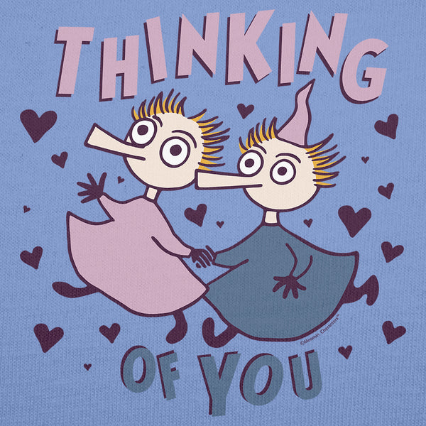 Moomin Thingumy And Bob Thinking Of You Love Hearts Adult T-Shirt ...