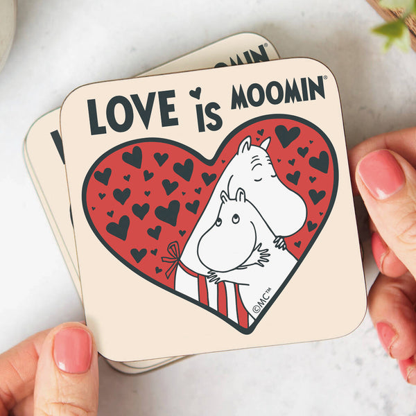 Moomin Heart Love Is Moomintroll & Moominmamma Wooden Single Coaster ...