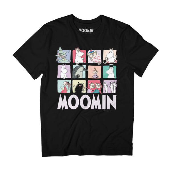 Moomin Group Character Blocks Dark Adult T-Shirt | Moomin Shop US - The ...