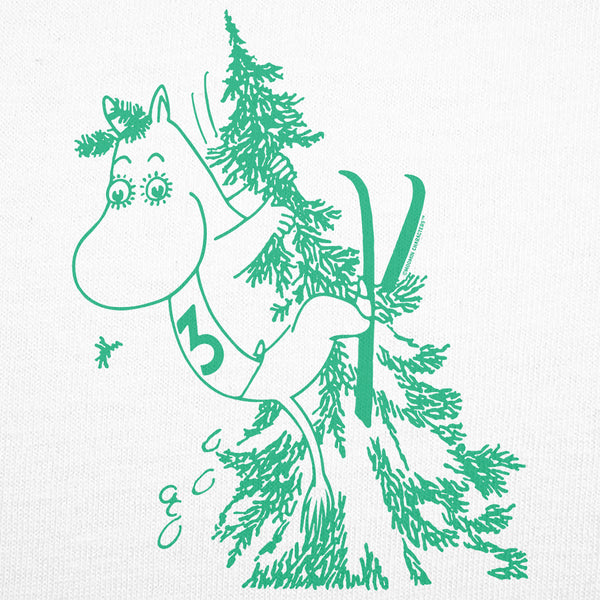 Green Moomintroll Skiing Flies Into Tree Winter Sports Games Adult T ...