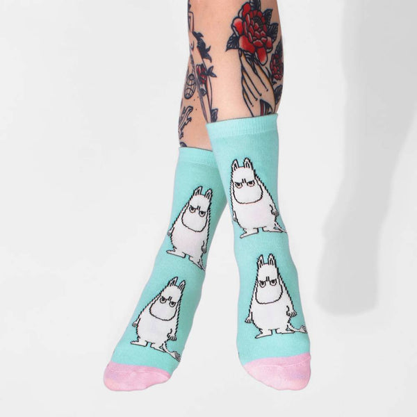 Angry Moomintroll Socks Turquoise 36-42 - Nordicbuddies | Moomin Shop ...