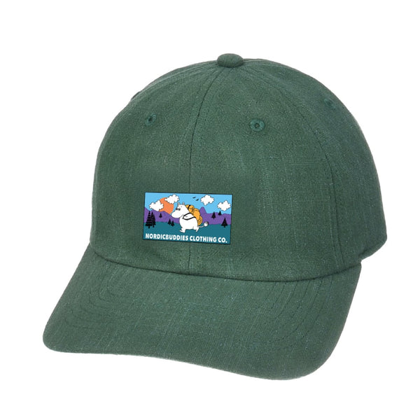 Moomintroll Adventuring Dad Cap Green - Nordicbuddies | Moomin Shop ...